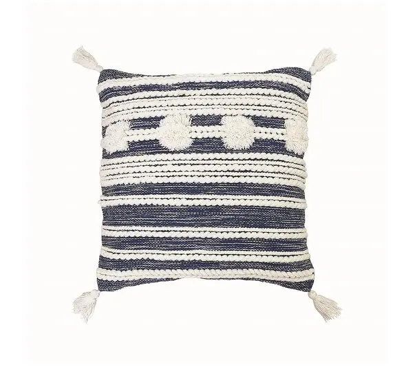 FORESIDE HOME & GARDEN 20' X 20' Hand Woven Bla Ke Pillow - One-color