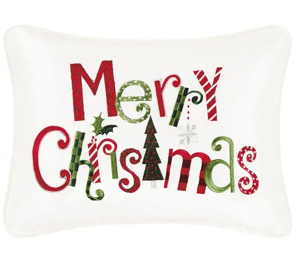 C&F HOME 12' X 16' Merry Christmas Red Christmas Pillow By - One-color