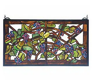 MEYDA Tiffany Style Tiffany Grape Arbor Window Panel - One-color