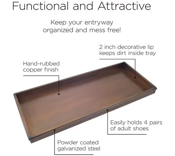GOOD DIRECTIONS Classic Boot Tray Copper Finish Good Directi Ons