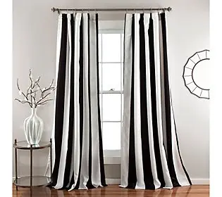 LUSH DECOR Wilbur Stripe Room Darkening 52' X 108' Set Of Window Panels - One-color