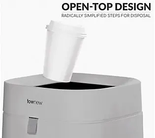 TOWNEW T02b Gray Self-cleaning & Self-changing 4.4-gal Trash Can
