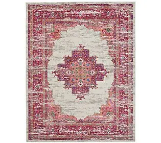 NOURISON HOME Passion Ivory/fuchsia 6'7' X 9'6' Area Rug - One-color