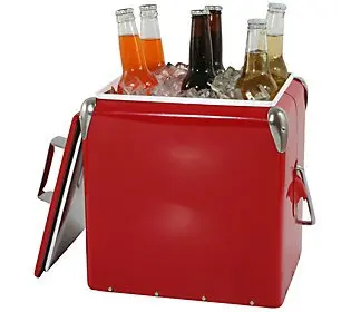 AMERIHOME Retro Style Picnic Cooler Red