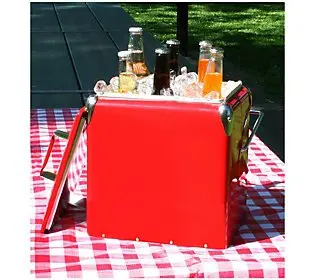 AMERIHOME Retro Style Picnic Cooler Red