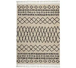 NOURISON HOME Moroccan Marrakesh Shag Cream 5'3' X 7 '11' Area Rug - One-color