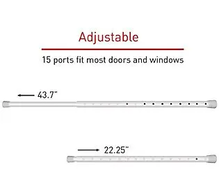 SECURITYMAN 48' Adjustable 2 Door Knob & Sliding Door White Security Bar