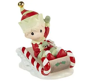 PRECIOUS MOMENTS Christmas Is Coming, Enjoy The Ride Annual Elf Igurine - One-color
