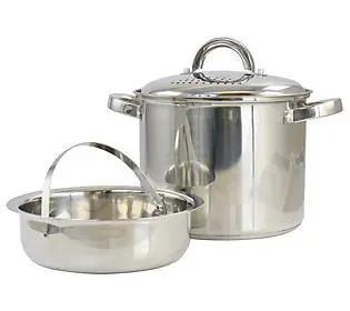 OSTER 5 Qt. Stainless Steel Pasta Pot W Straine R Lid - Silver