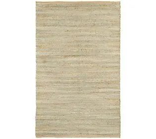 OX BAY TRADING CO. Ox Bay 5' X 7'9' Jute And Chenille Spa Blue Bra Ided Area Rug - One-color