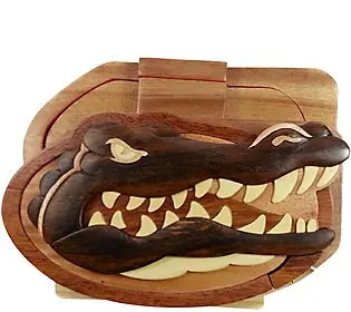 CARVER DAN'S Alligator Puzzle Box With Magnet C Losures