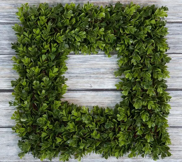 PURE GARDEN 16.5' Square Boxwood Wreath
