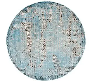 NOURISON HOME Karma Blue 5'3' Round Area Rug - One-color