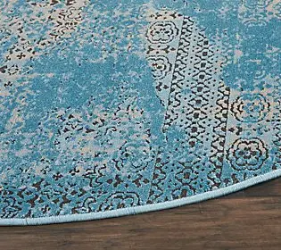 NOURISON HOME Karma Blue 7'10' Round Area Rug