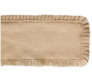DESIGN IMPORTS Ruffle Trim Jute Table Runner 14 X 72