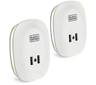 BLACK + DECKER Set Of 2 Night Light Plug-in W/ 2 Usb Ports - One-color