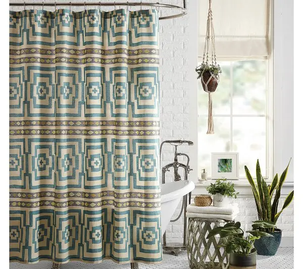 JUSTINA BLAKENEY Hypnotic Blue Shower Curtain - One-color