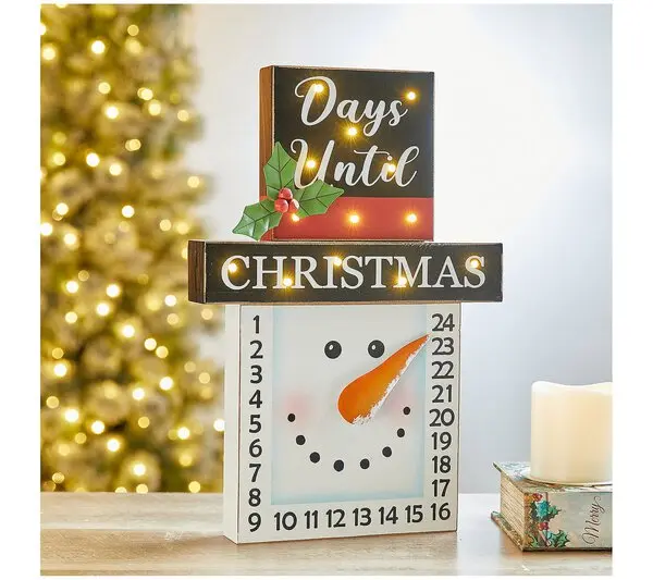 GLITZHOME 15' Led Lighted Snowman Christmas Adv Ent Countdown