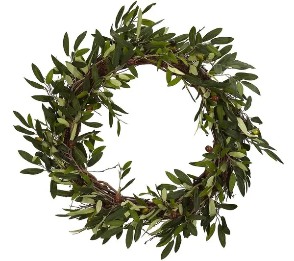 NEARLY NATURAL 20' Olive Wreath By