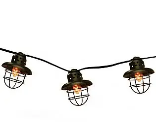 NORTHLIGHT Black Caged Fisherman Lantern Patio Ghts - One-color