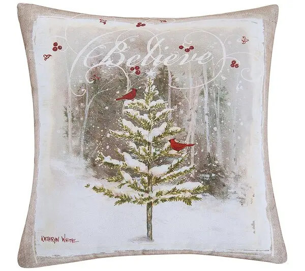 C&F HOME Believe Tree Pillow By - One-color