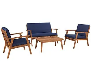 LINON Home Renata Outdoor 4-piece Chat Set With Cushions - One-color