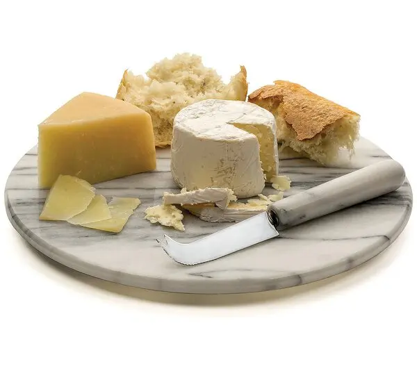 RSVP White Marble Cheese Board Set