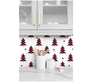 NEXTWALL Plaid Pines Peel And Stick Wallpaper R Oll