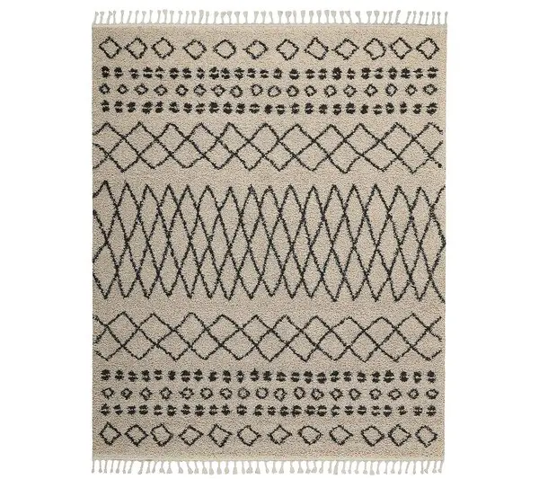 NOURISON HOME Moroccan Marrakesh Shag Cream 7'10' X 0'6' Area Rug - One-color