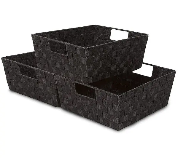 SORBUS Woven Basket Bin Set - One-color