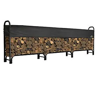 SHELTERLOGIC 12' Firewood Rack With Adjustablec Over - One-color