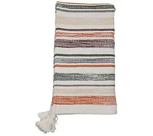 FORESIDE HOME & GARDEN Hand Woven Multi Hayes T Hrow Neutral - One-color