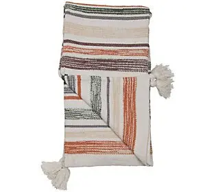 FORESIDE HOME & GARDEN Hand Woven Multi Hayes T Hrow Neutral