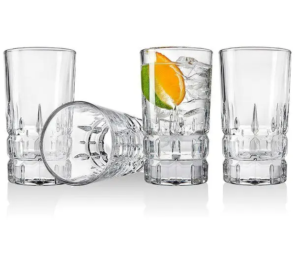 GODINGER Set Of 4 Crosby Square Highball Glassware - One-color