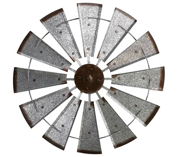 GLITZHOME Metal Galvanized Wind Spinner Wall Ha Nging Medium - One-color