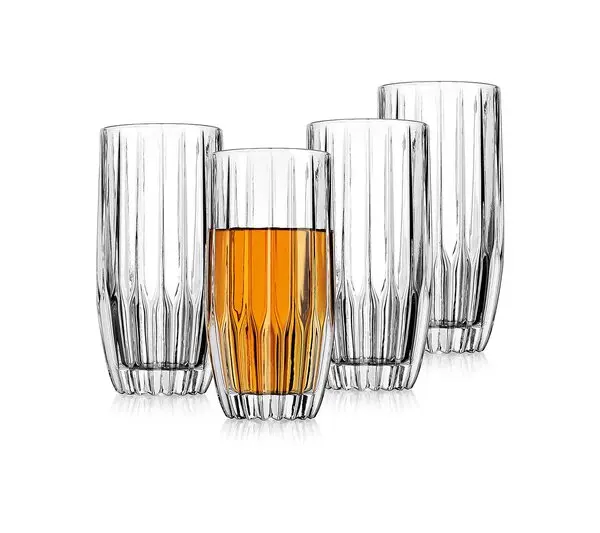 GODINGER Set Of 4 Pleat Highball Glassware - One-color