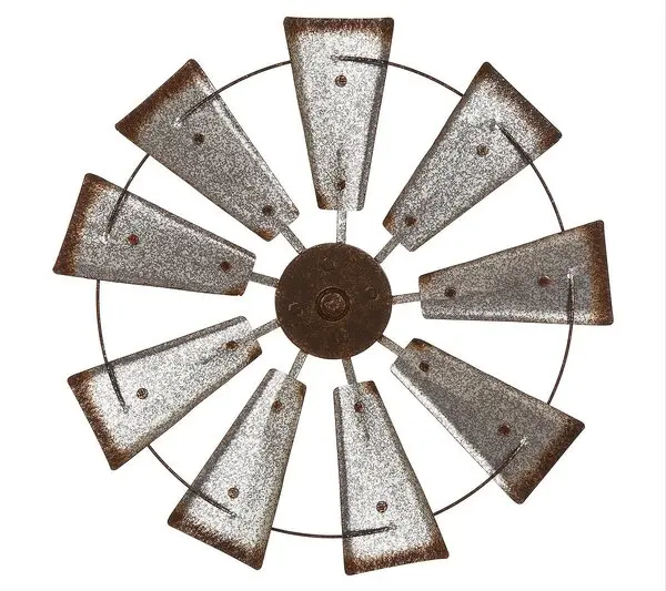 GLITZHOME Metal Galvanized Wind Spinner Wall Ha Nging Small - One-color
