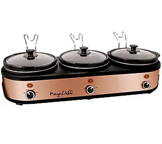 MEGACHEF 2.5 Quart Triple Slow Cooker And Buffe T Server