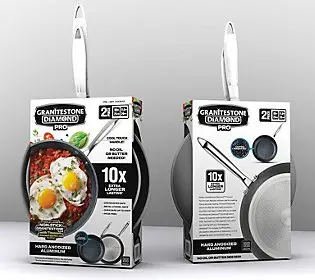 GRANITESTONE Pro 2 Piece Hard Anodized Fry Pan Et