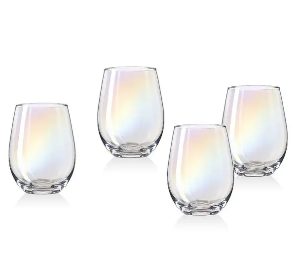 GODINGER Set Of 4 Monterey Iridescent Stemlesswine Glasses - One-color