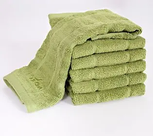 ALL-CLAD Set Of Six Solid Woven Dish Cloths
