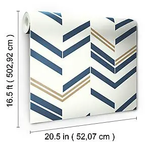 ROOMMATES Chevron Blue-stripe Wall Decal