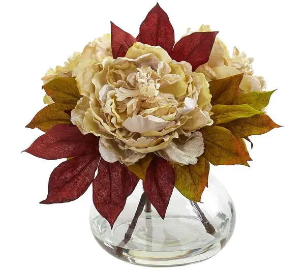 NEARLY NATURAL Peony Arrangement By - One-color