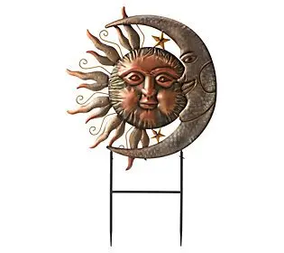 GLITZHOME Convertable Sun Moon Celestial Yard S Ake Wall Decor