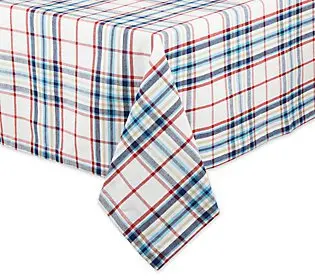 DESIGN IMPORTS 60' X 84' Lighthouse Plaid Table Loth - One-color