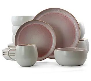 ELAMA Mocha Mauve 16-piece Stoneware Dinnerware Set - One-color