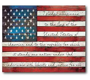 COURTSIDE MARKET Pledge Allegiance Flag Canvas Wall Art - One-color