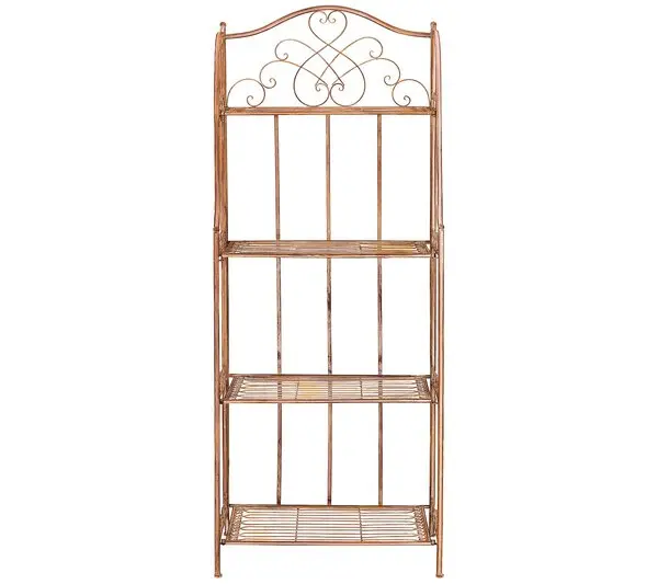 SAFAVIEH Amaris Wrought Iron 4-tier Outdoor Baker's Rack By - One-color