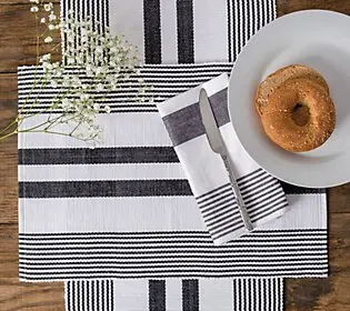 C&F HOME Black & White Table Runner