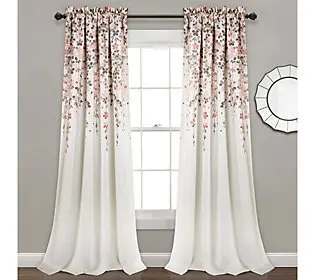 LUSH DECOR Weeping Flower 52' X 84' Room-darkening Panels Y - One-color